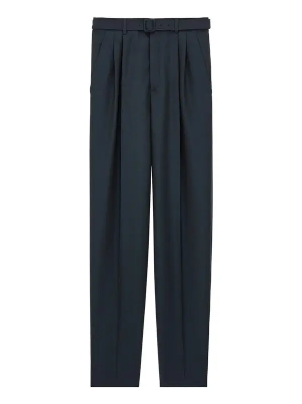Saint Laurent Slim-fit Wool And Mohair Tailored Pants - Vert Fonce