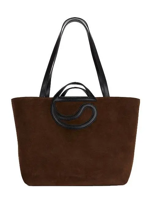 Coperni C Handle Suede Tote - Brown