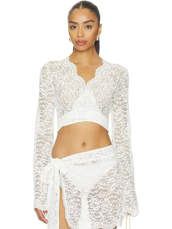 AWAY THAT DAY X Gigi & Olive Palm Island Lace Top - White