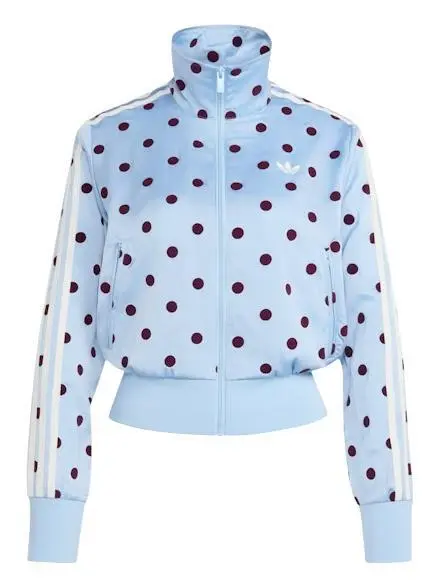Adidas Satin Polka Dots Track Jacket - Clear Sky Blue