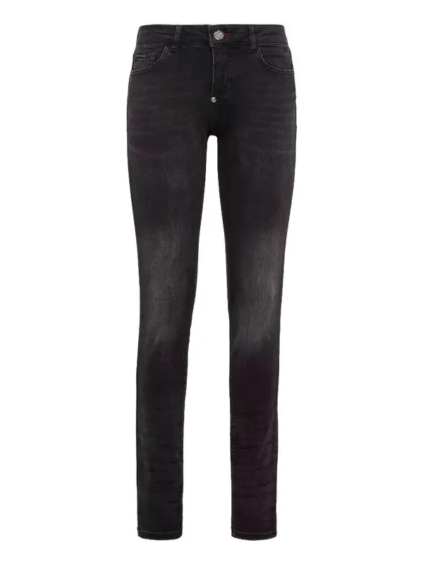 Philipp Plein Slim-fit High-waist Jeans - Black