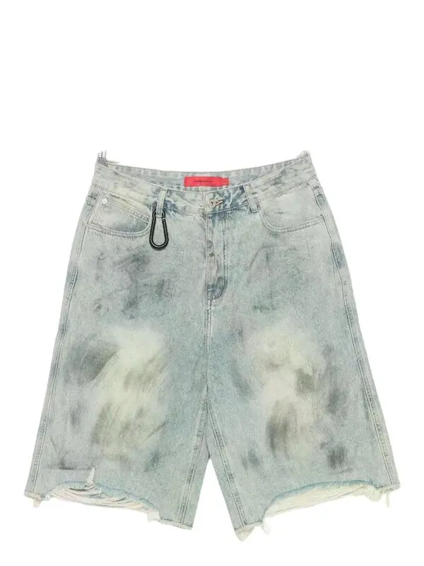 ACUPUNCTURE 1993 Distressed Faded Effect Denim Shorts - Blue