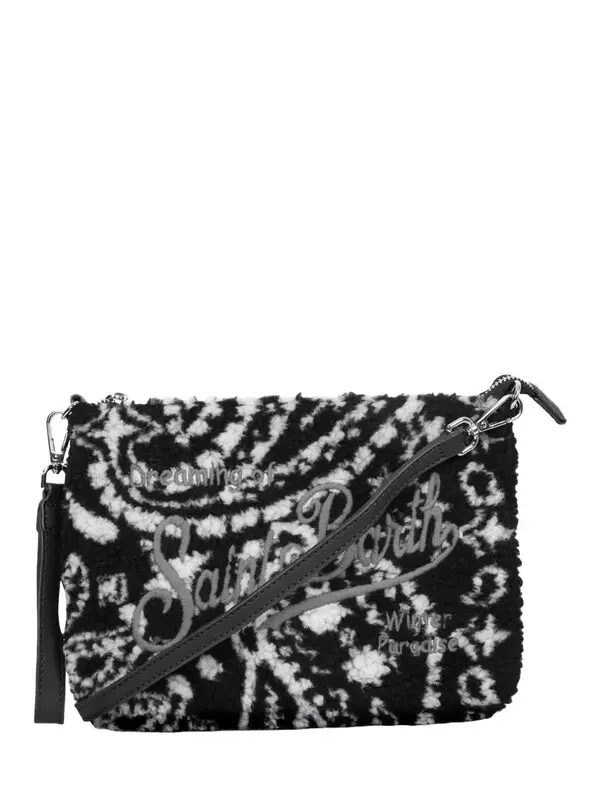 MC2 SAINT BARTH Parisienne Paisley-print Clutch Bag - Black