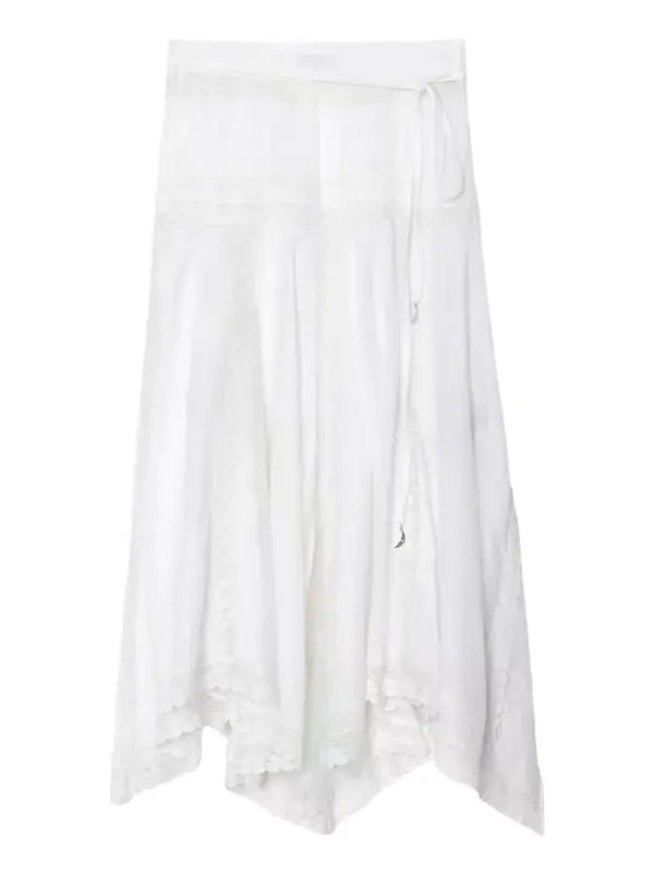Zadig&Voltaire Asymmetric Lace Trim Skirt - White