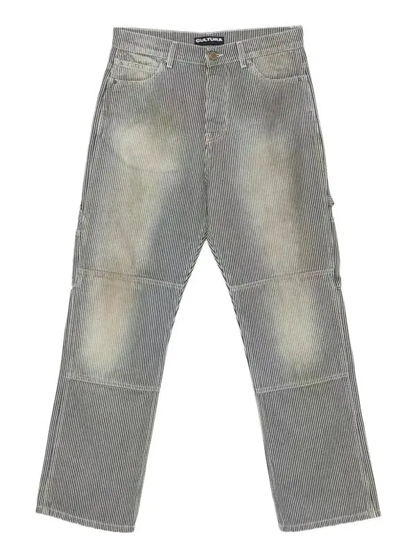 CULTURA Striped Jeans With Cargo Pockets - Blue