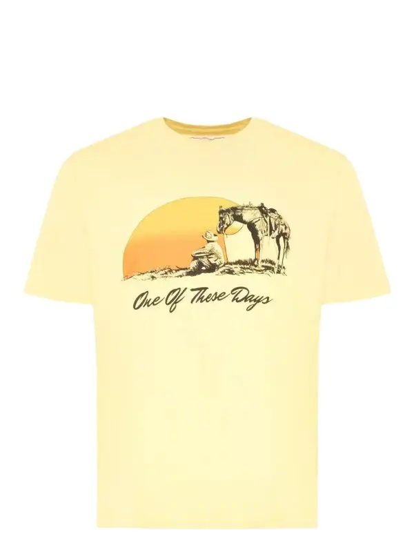 ONE OF THESE DAYS Could Only Remember Graphic-print Cotton T-shirt - Yellow