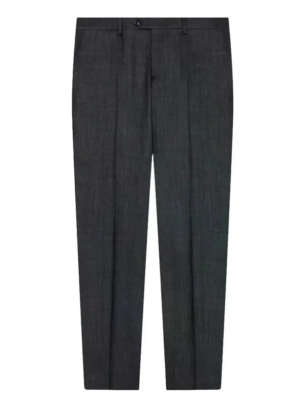 LARDINI Flat-front Tailored Trousers - Grey