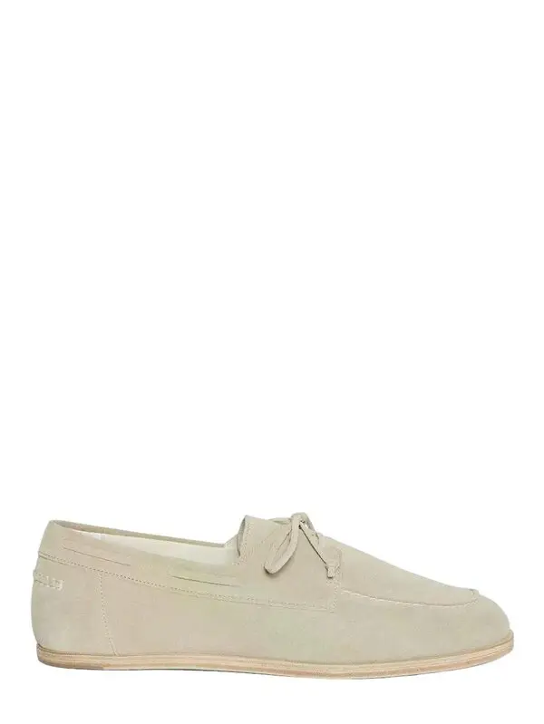 LARDINI Suede Lace-up Boat Shoes - Neutrals
