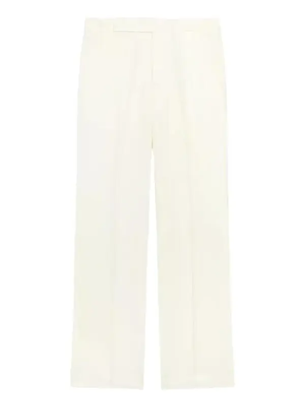 LARDINI Tailored Trousers With Slub Texture - White