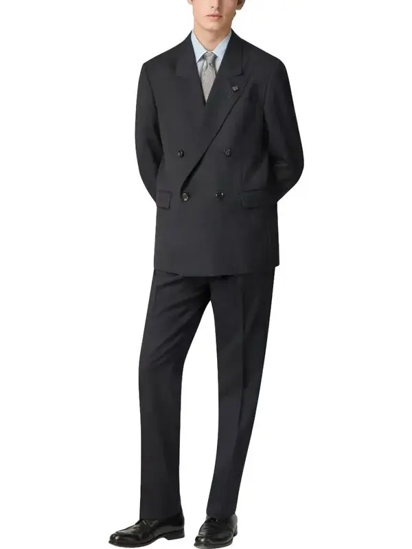 LARDINI Double-breasted Herringbone Suit - Blue