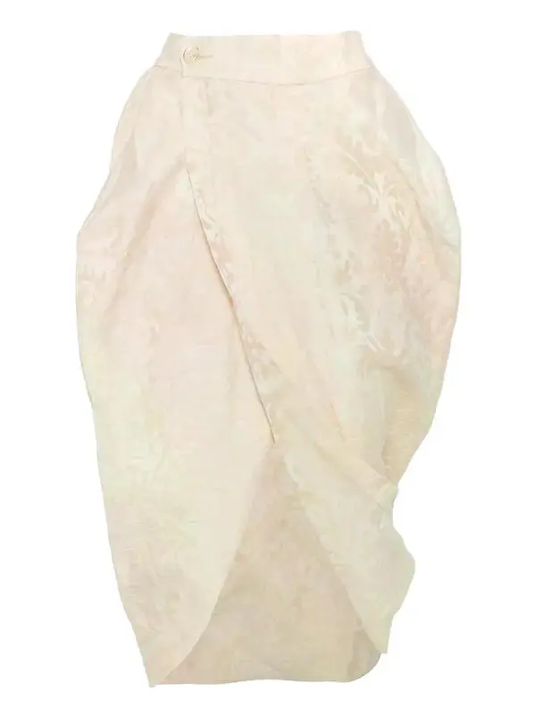 UMA WANG Dracaena Pattern Asymmetric Midi Skirt - Neutrals
