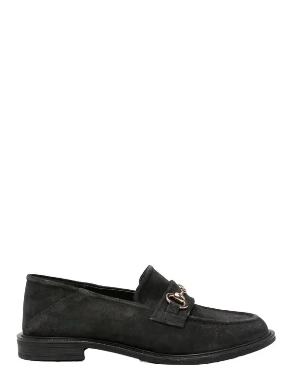SERGIO MORETTI FIRENZE Horsebit Detail Loafers - Black