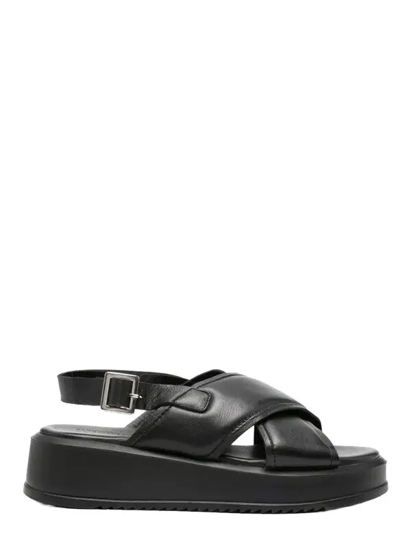 SERGIO MORETTI FIRENZE Crossover Platform Sandals - Black