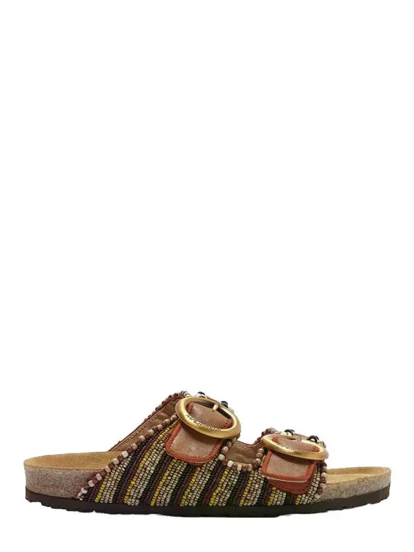 Malìparmi Embellished Double Strap Sandals - Brown