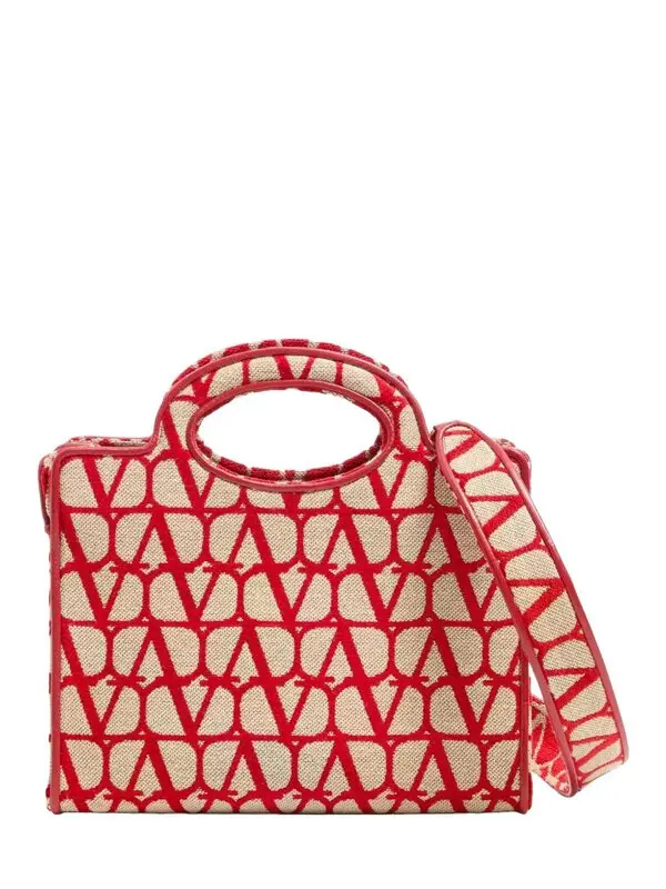 Valentino Garavani Toile Iconographe Small Shopping Bag - Neutrals