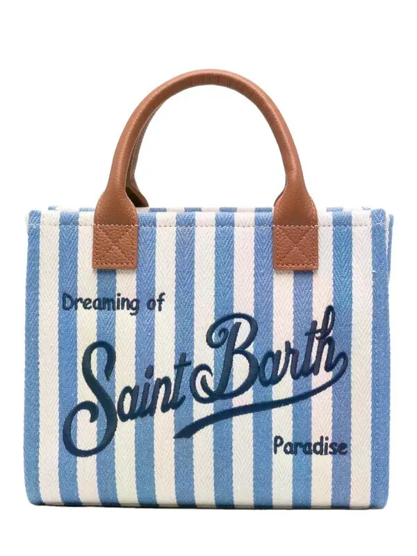 MC2 SAINT BARTH Midi Vanity Striped Tote Bag - Blue