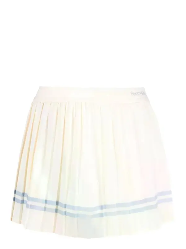 SPORTY & RICH Pleated Skort With Stripe Detailing - Neutrals