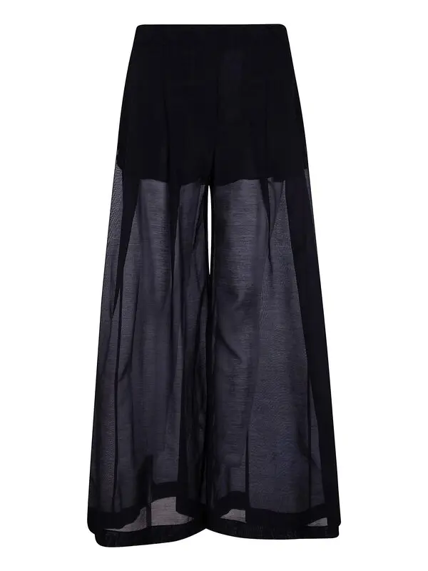 SEMICOUTURE Johnny Muslin Double Layers Micro Shorts - Black