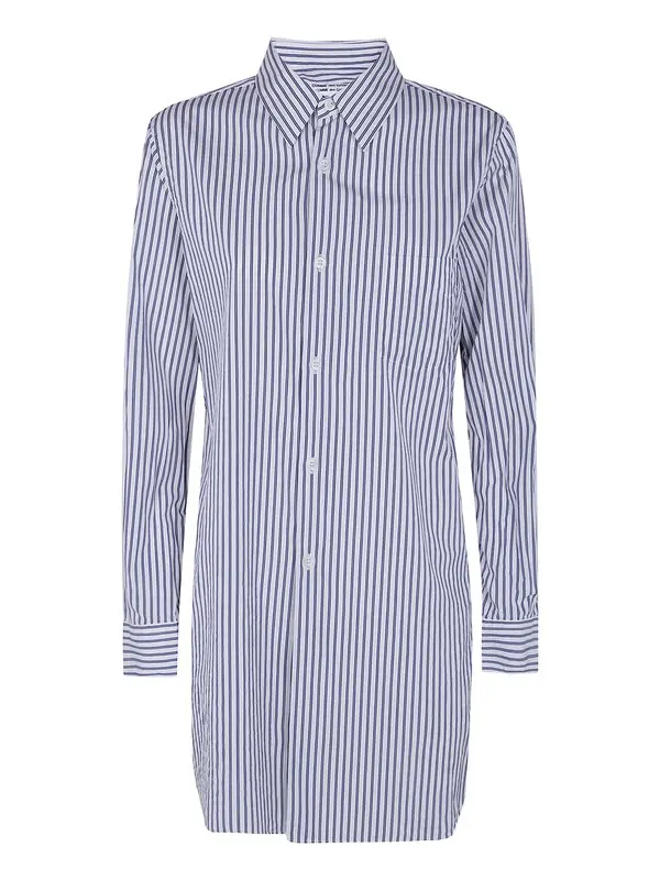 Comme Des Garçons Long Oversized Striped Shirt - White