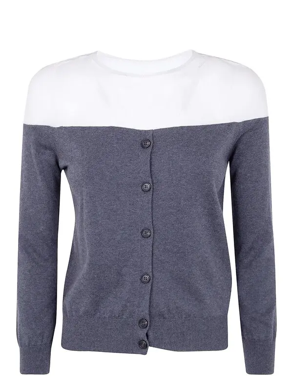 MAISON MARGIELA Dark Grey Melange Cotton Cardigan - Gray