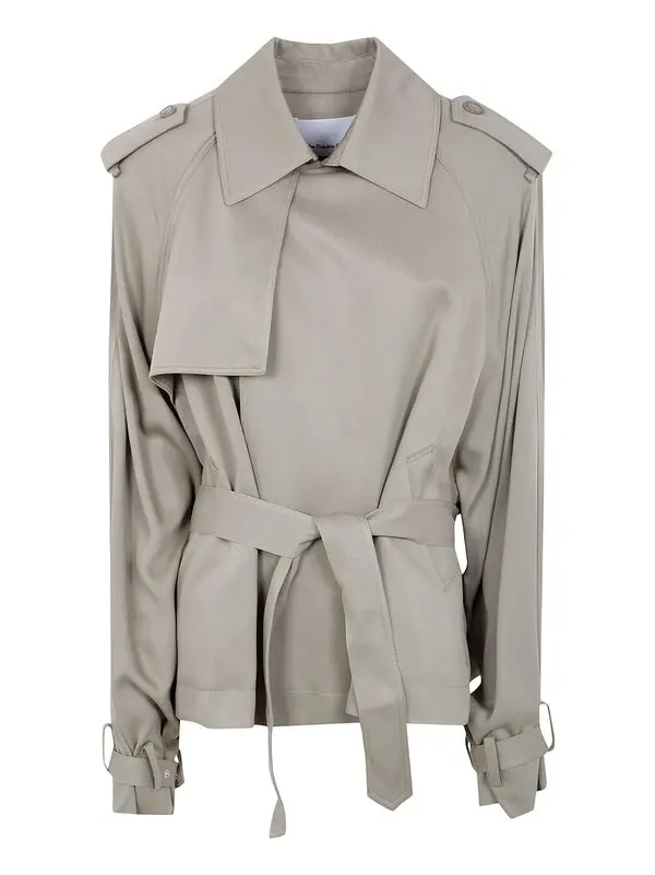 THE FRANKIE SHOP Elva Fluid Short Trench - Gray