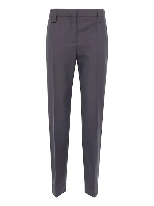 Versace Light Weight Wool Mohair Tailored Trousers - Brown