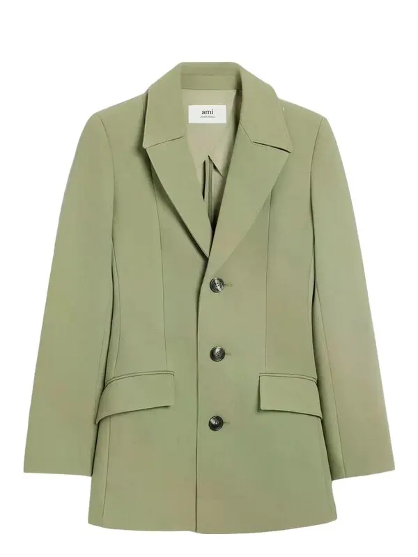 AMI Paris Single-breasted Wool Jacket - Green