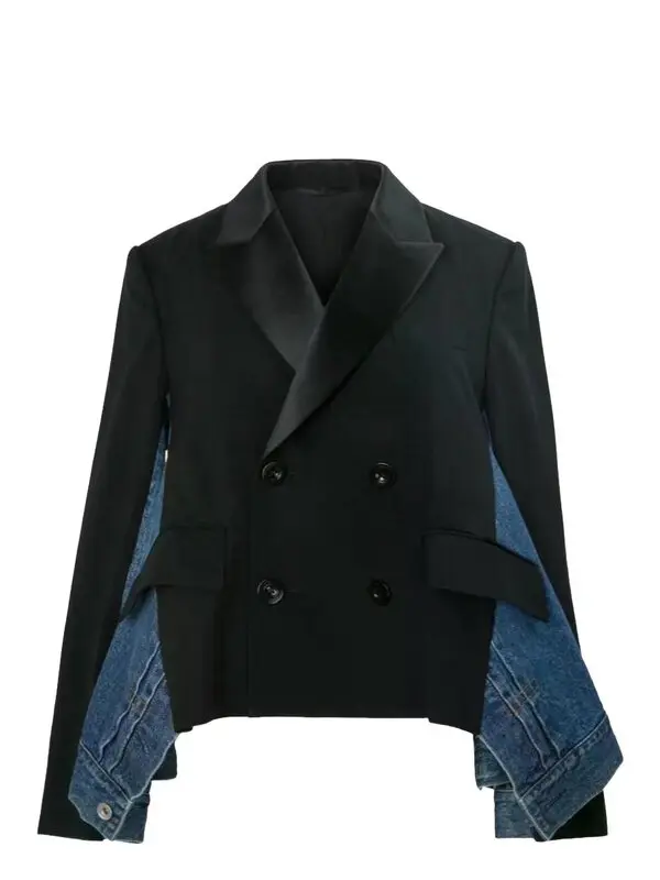 Sacai Wool Suiting X Denim Jacket - Black
