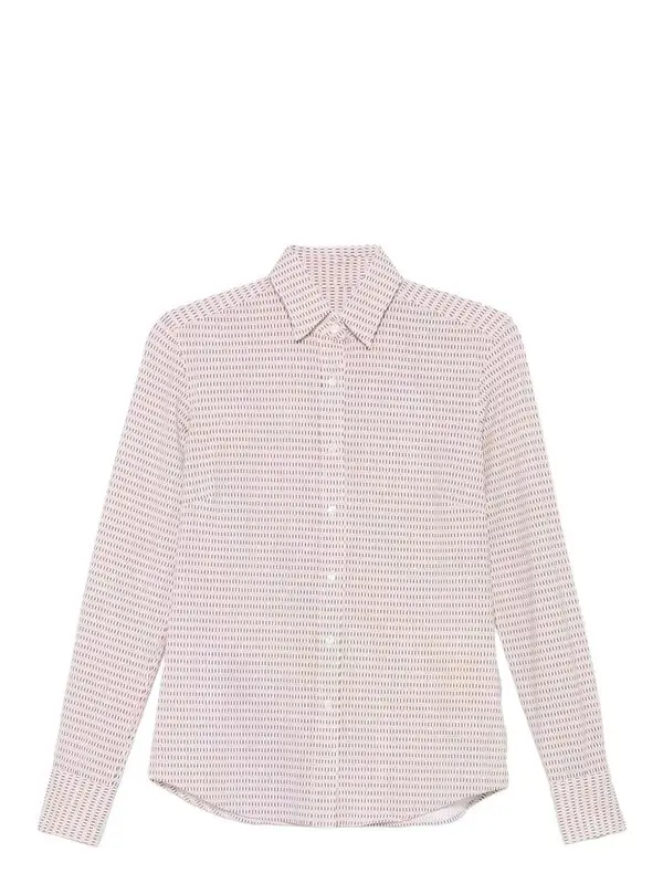 XACUS Geometric Print Long Sleeve Shirt - Brown