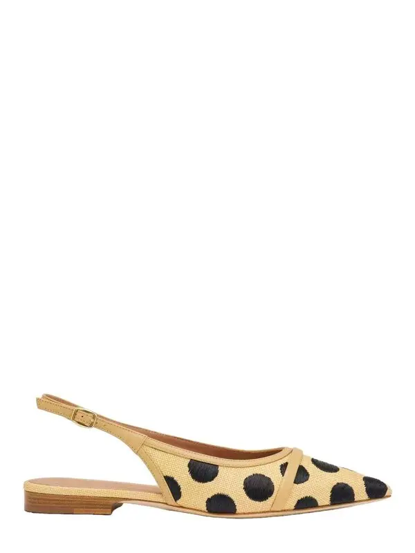 MALONE SOULIERS Polka-dot Flat Slingback Pumps - Neutrals