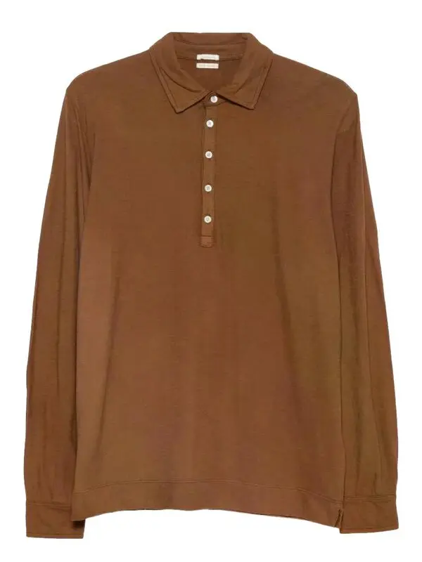 Massimo Alba Raya Long-sleeves Polo Shirt - Brown