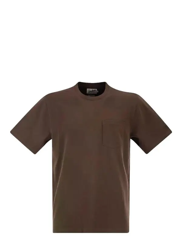 MC2 SAINT BARTH Patch-pocket T-shirt - Brown