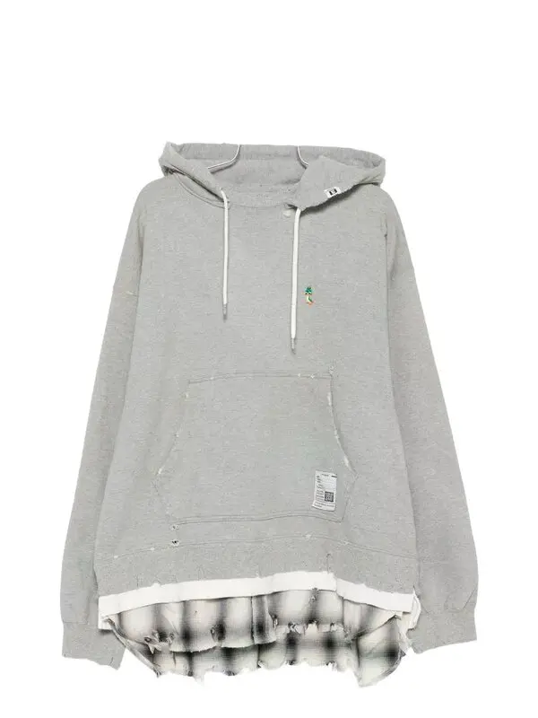 Mihara Yasuhiro Distressed Layered Hoodie - Grey