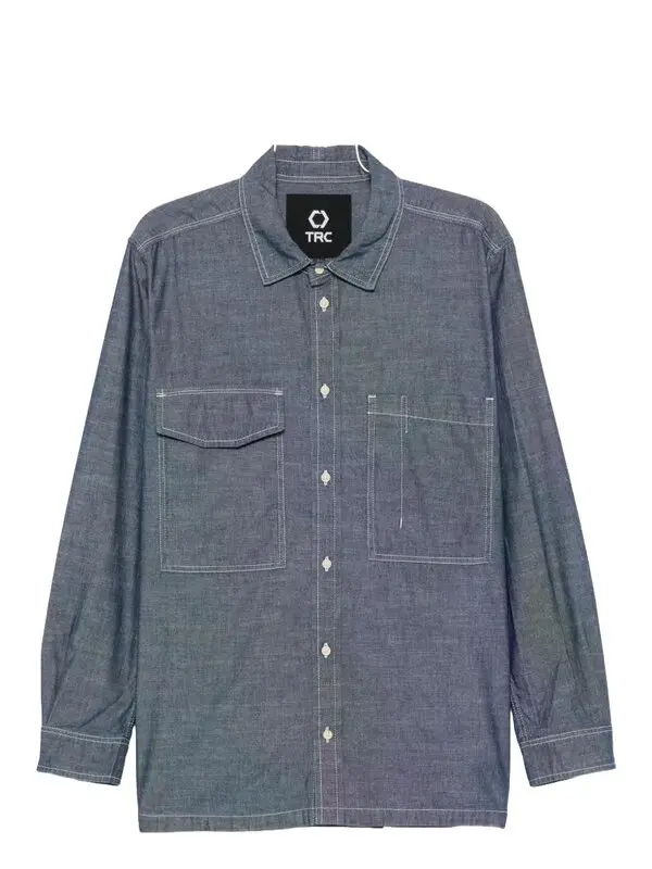 TRC Contrast-stitch Chest-pocket Shirt - Blue