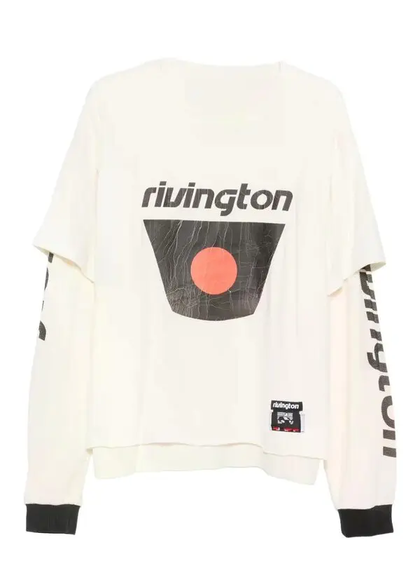 RIVINGTON ROI REBIS Graphic Print Layered Sweater - Black