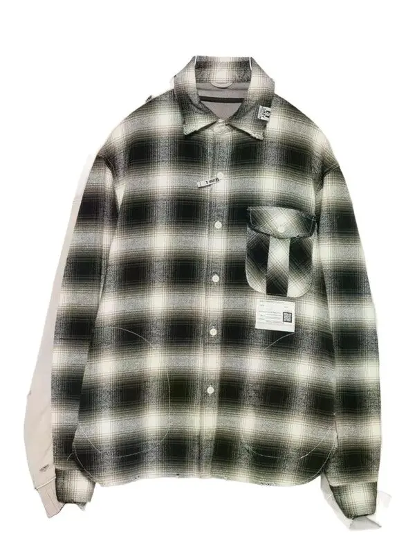 Mihara Yasuhiro Check-pattern Distressed-effect Shirt - Neutrals