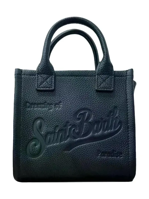 MC2 SAINT BARTH Embossed Logo Leather Tote Bag - Black