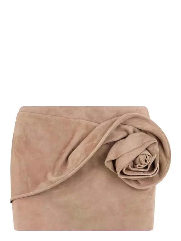 Magda Butrym Rose Detail Draped Skirt - Neutrals