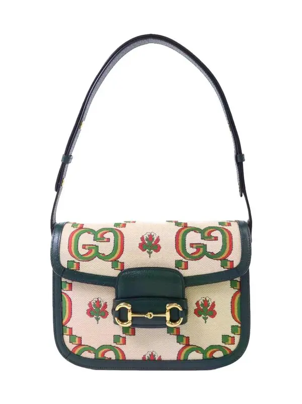 Gucci Horsebit 1955 Gg Shoulder Bag - Neutrals