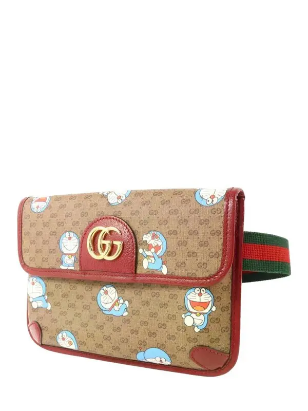 Gucci Doraemon Print Signature Gg Canvas Belt Bag - Neutrals