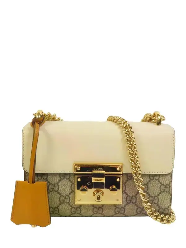 Gucci Padlock Gg Supreme Canvas Crossbody Bag - Neutrals