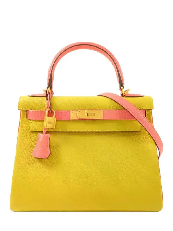 Hermès 28 Kelly Two-way Shoulder Bag - Yellow