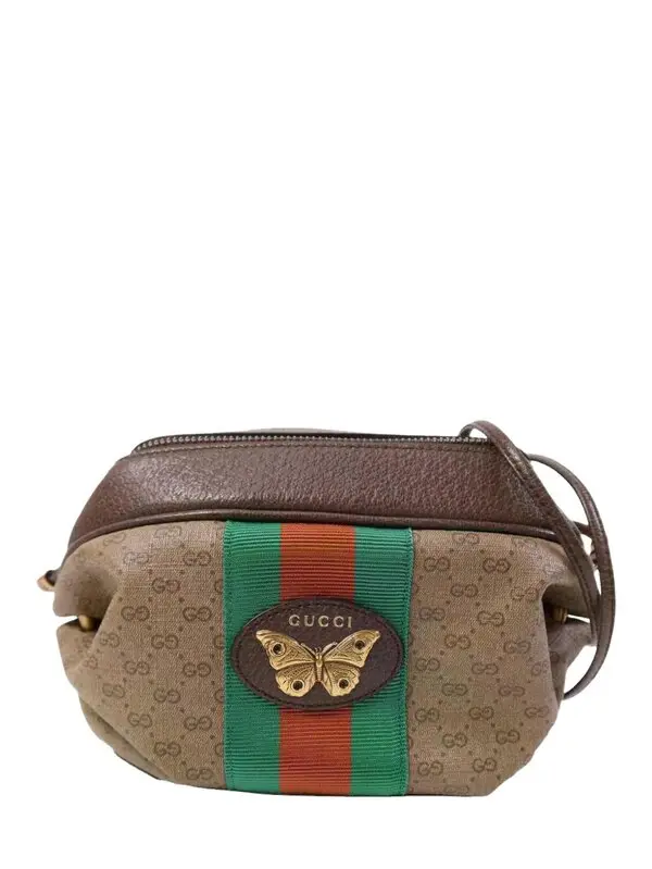 Gucci Logo-patch Shoulder Bag - Brown