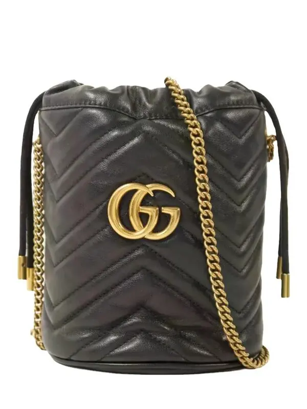 Gucci Gg Marmont Quilted Leather Bucket Bag - Black