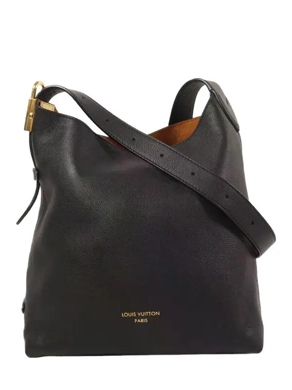 LOUIS VUITTON Grained Leather Shoulder Bag - Black