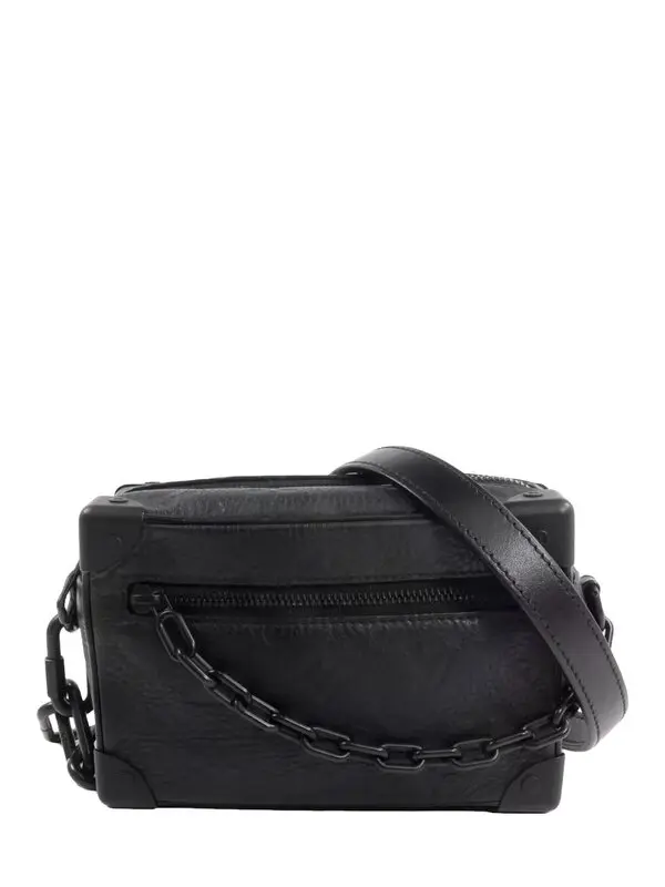 LOUIS VUITTON Taurillon Clemence Leather Mini Soft Trunk Bag - Black