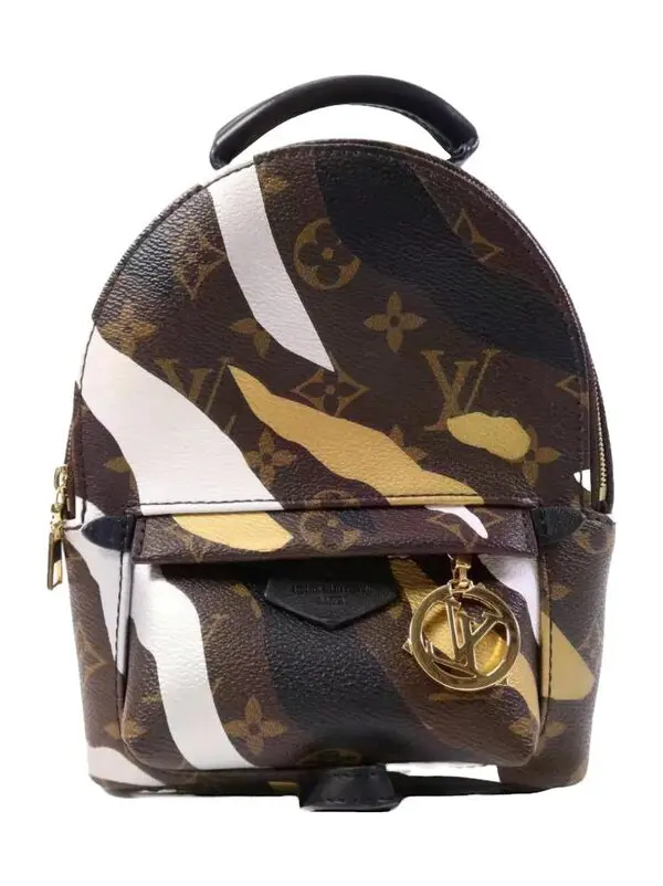 LOUIS VUITTON Palm Springs Monogram Backpack With Tiger Print Details - Brown