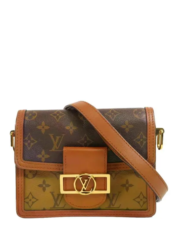 LOUIS VUITTON Monogram Reverse Mini Dauphine Shoulder Bag - Brown
