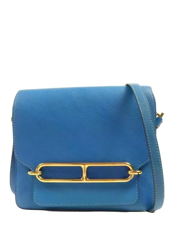 Hermès Mini Roulis Evercolor-leather Crossbody Bag - Blue