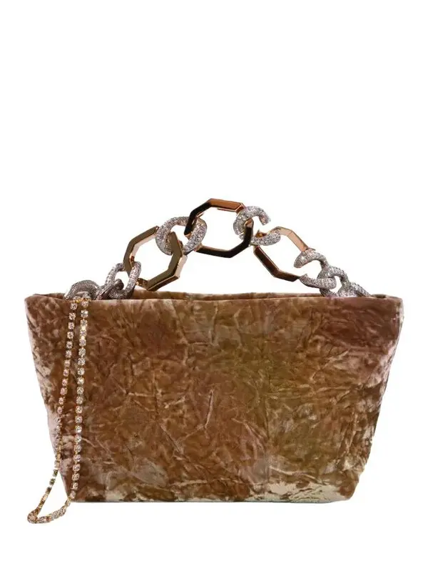 GEDEBE Embellished Chain-handle Tote Bag - Brown